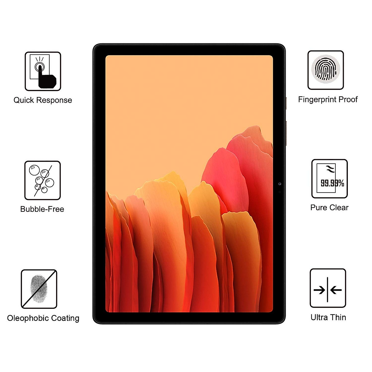 WUWIVE [2 Pack] Galaxy Tab A7 Screen Protector,Tempered Glass for Samsung Galaxy Tab A7 2020 10.4-inch(SM-T505/SM-T500)