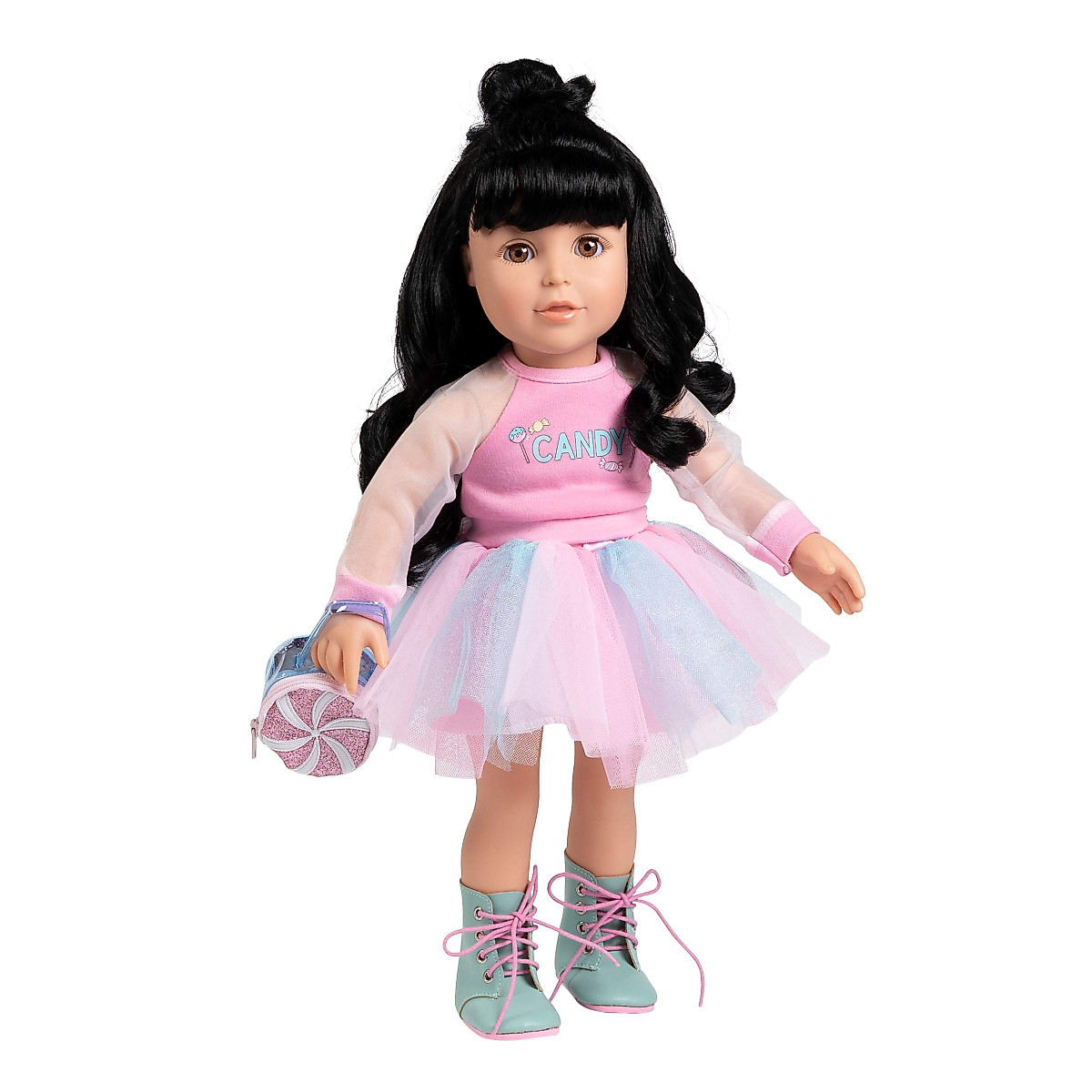 ADORA Amazon Exclusive Amazing Girls Collection, 18” Realistic Doll with Changeable Outfit and Movable Soft Body, Birthday Gift for Kids and Toddlers Ages 6+ - Candy