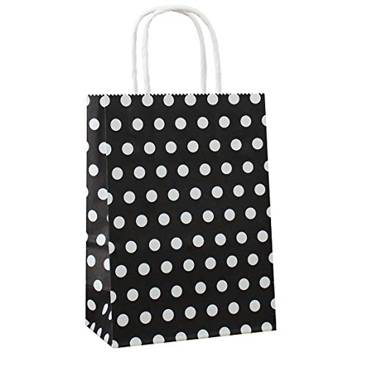 ADIDO EVA Small Polka Dot Gift Bags Black Kraft Paper Bags with Handles for Party Favors (8.2 x 6 x 3.1 In 12 PCS)