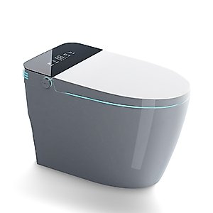Smart Toilet with Heated Bidet Seat, toilet with bidet built in, AUTO Open/Close Lid, Feet Sensor Operation, AUTO Flush, Bidet toilet with Dryer and Warm Water, Tankless Toilet in 1.28GPF,White