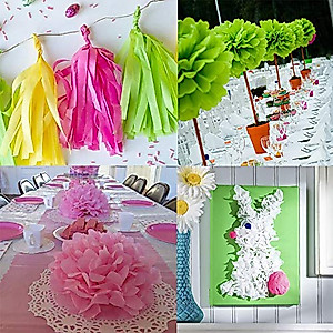 Supa 160 Sheets 8 Easter Day Multicolor Tissue Paper Bulk Wrapping Tissue Paper 20 x 27" for Art Craft Floral DIY Birthday Love Theme Party Tissue Valentine's Day Paper Pom Pom
