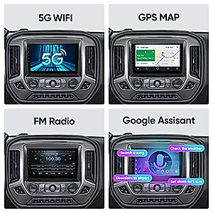 10.1 Inch 5G WiFi (2G Ram 32G ROM) Car Stereo for Chevy Silverado/GMC Sierra 2014-2018 with Carplay Android Auto, Support 48EQ Mirroring Airplay Backup1080P SWC
