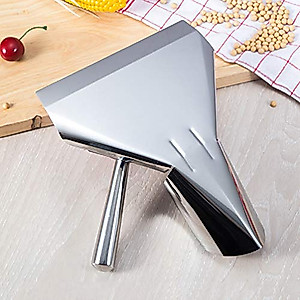 Kichvoe Puffed Rice Right Handle Metal Scoop French Fry Bagger, Stainless Steel Single Handle French Fry Popcorn Scooper for Snacks, Ice, Candy, Desserts, Dry Goods French Fries Scooper Snaks