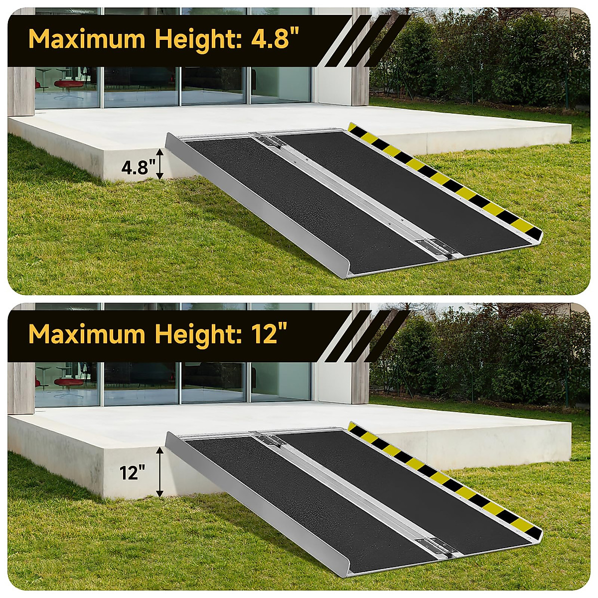 Portable Wheelchair Ramp 4FT - Ramp for Wheelchair for Home steps, Non-Slip Aluminum Folding Handicap Ramp for Car, Doorways, Curbs, Stairs