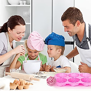 MOTZU 6 Cavity Rose Flower Silicone Ice Cube Candy Chocolate Cake Cookie Cupcake Baking Soap Mould