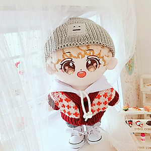 niannyyhouse Sweater Suit 4-Piece Set Dress Up Hat Jeans Hoodie 7.8in（20cm） Plush Doll Clothes Accessories