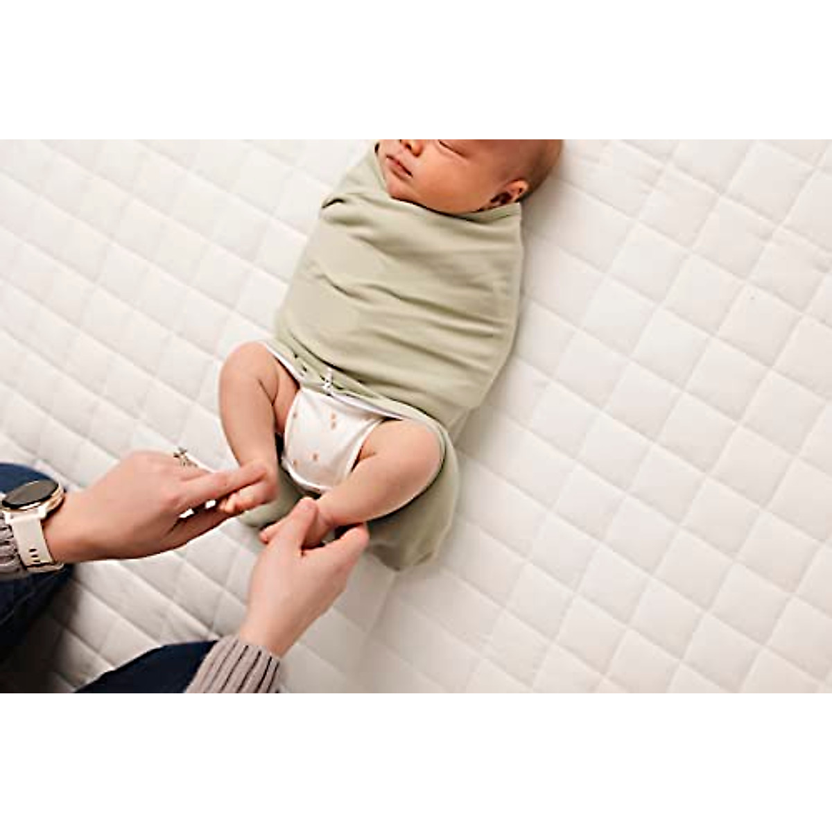 LullaBaby Swaddle – Premium 100% Cotton Sleep Sack for Newborns, Ultra-Soft & Breathable, Secure Snuggle & Easy Diaper Changes, 0-2 Months (6-12 lbs), Desert Sage