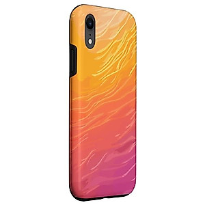 iPhone XR Pink & Yellow, Abstract & Colorful Gradient Pattern Case