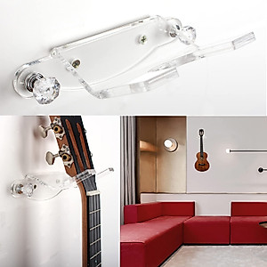 WANLIAN Guitar wall mount acrylic,acrylic wall mount guitar hanger,for Ukulele Guitar Wall Display and Storage (transparent)