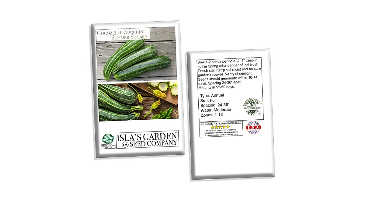 Grow Heirloom Cocozelle Zucchini Seeds | Compact & Non-GMO