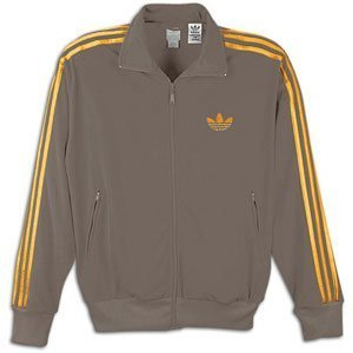adidas Firebird Men`s Track Jacket - Mid. Cinder/Pure Yellow (Small)