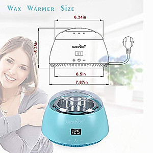 Waxkiss 16.9oz Digital Electric Hot Wax Warmer Machine for Hair Removal Touch Control Display Wax Heater for Melt Hard Wax -Teal Green
