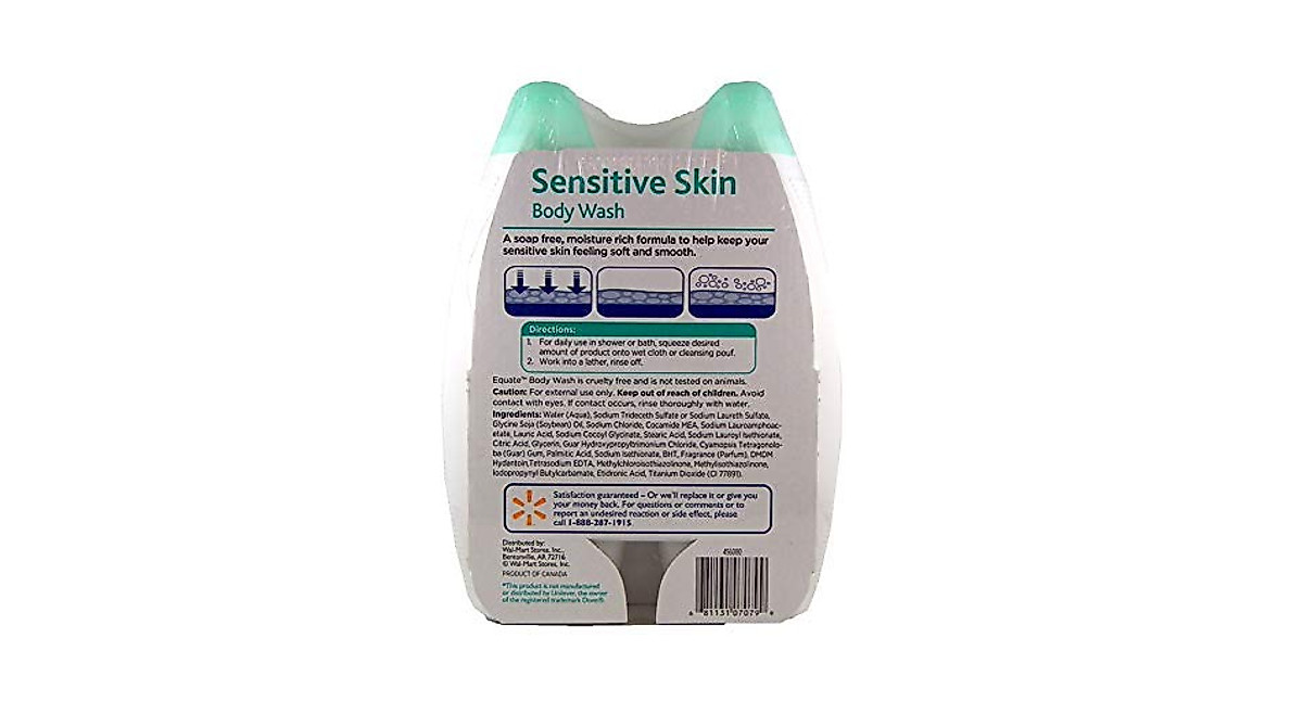 Equate Sensitive Skin Unscented Body Wash - Gentle & Hydrating