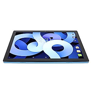 FECAMOS Office Tablet, 8GB RAM 128GB ROM US Plug 100‑240V Dual Camera 10.1 Inch IPS Tablet PC COTA Core CPU for School (Blue)