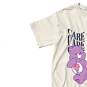 Care Bears Ladies Fashion Shirt - Ladies Classic Clothing - Cheer Friend Funshine Good Luck Tie Dye Tee (Vintage White, Medium)
