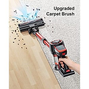 Cordless Vacuum Cleaner, WLUPLE Stick Vacuum Cleaner with 30KPA Powerful Suction, 400W Lightweight Handheld Vacuum with LED Display for Hardwood Floor Carpet Pet Car Cleaning (Hero 8)