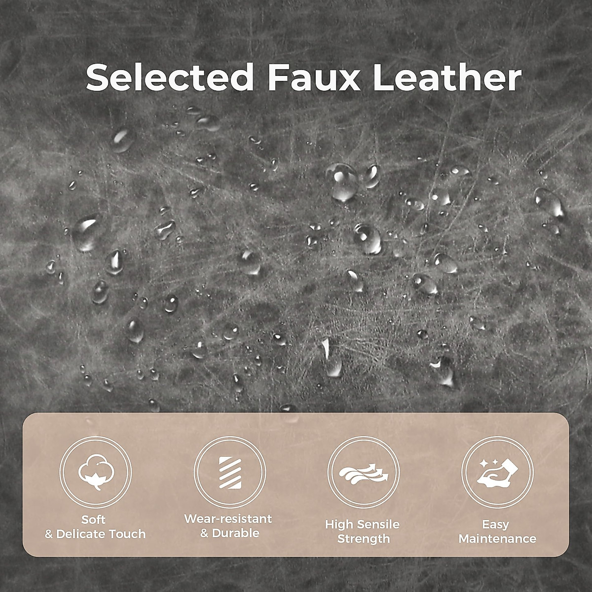 MAISON ARTS Counter Height 24 Inch Bar Stools with Back Set of 4 for Kitchen Counter Modern Upholstered Faux Leather Barstools Farmhouse Bar Chairs Island Stools Support 330LBS, Easy to Assemble, Grey