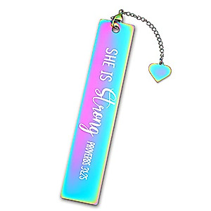 Funny She is Strong Inspirational Bookmark Gifts for Women Bookmark for Girls Daughter Book Lovers Sister Bookworm Birthday Christmas Stocking Stuffers for Female Friend Sister Gifts Friendship Gifts
