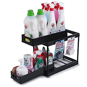 Under Sink Organizers and Storage 2 Tier Multi-purpose Sliding Under Cabinet Organizers and Storage Bathroom Cabinet Organizer Under Cabinet Basket