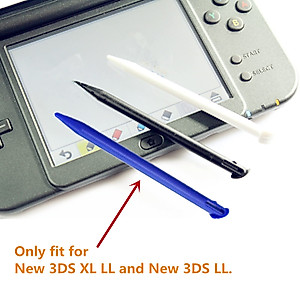 XHBTS 10 Pieces Plastic Replacement Touchscreen Stylus Pen, Compatible with Nintendo New 3DS XL, New 3DS LL (Black)