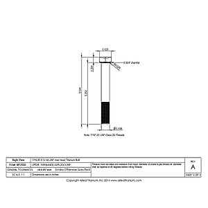 Allied Titanium 0012033, (Pack of 2) 7/16-20 X 3-1/4 UNF Titanium Hex Head Bolt, Grade 5 (Ti-6Al-4V)