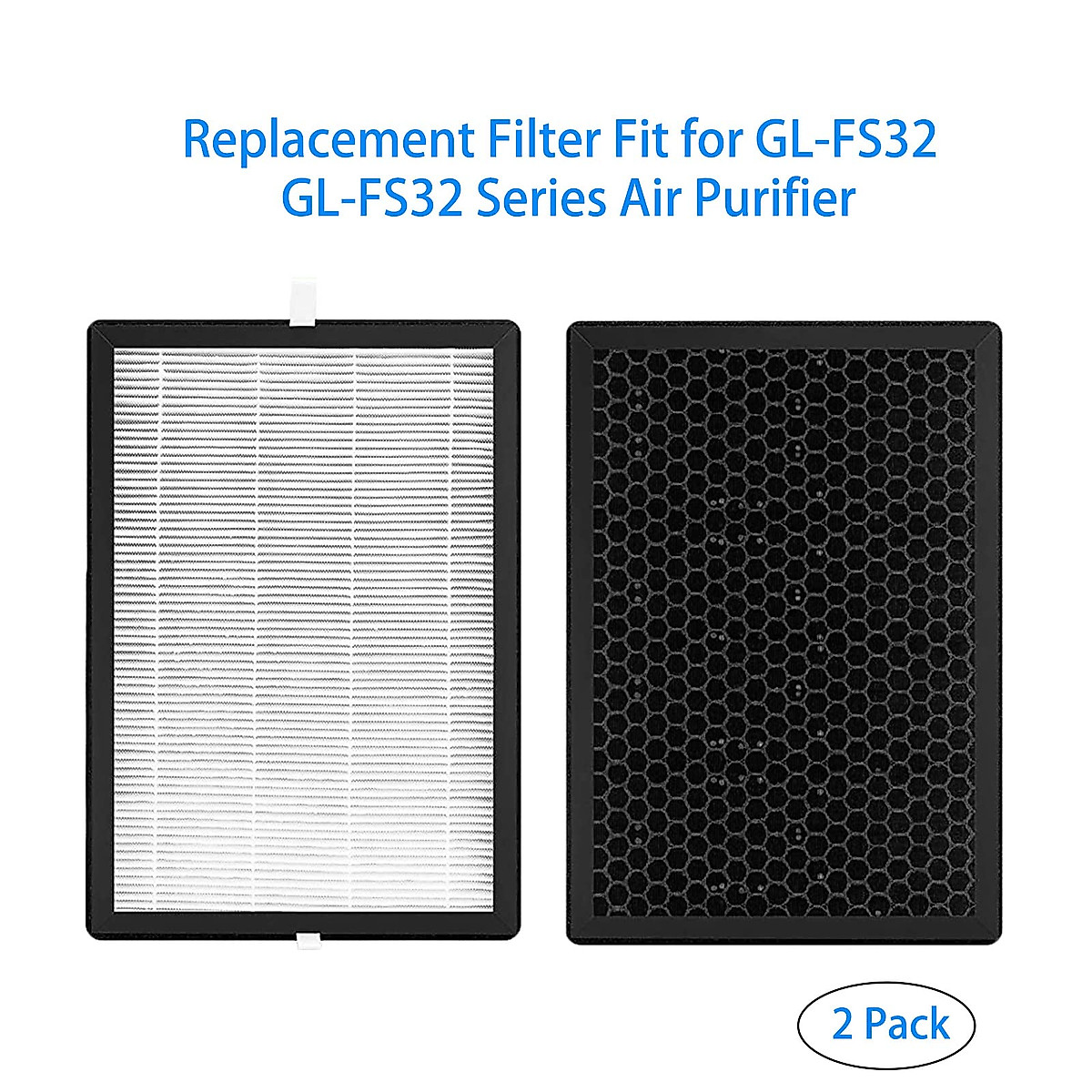 Bibolic Replacement Filter Compatible with GL-FS32 Series Air Purifier, 2 Pack True HEPA Replace Filters