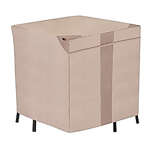 Modern Leisure 2915 Monterey Patio Chairs, bar Height Table, Outdoor Cover (66 L x 64 D x 34 H) Water-Resistant, Khaki/Fossil,Beige
