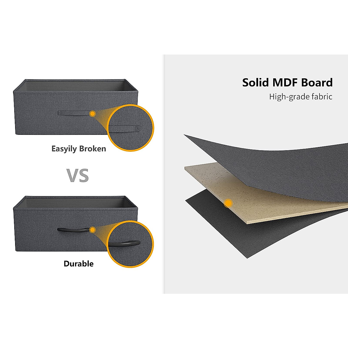 FEZIBO 2 Drawer Fabric Dresser Storage Tower, Organizer Unit for Bedroom, Closet, Entryway, Hallway, Nursery Room -Steel Frame, Wood Top, Easy Pull Handle-Espresso