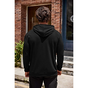 COOFANDY Men's Black Hoodies Sport Gym Hooded Active Athletic Pullover Casual Hooded