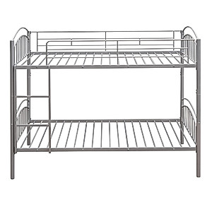 Twin Over Twin Metal Bunk Beds, Convertible Bunk Bed Divided into Two Beds for Kids Boys Girls Teens, Silver