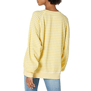Bandier x Sincerely Jules_The Juniper Crew Neck Sweatshirt Vintage Yellow Gingham-M
