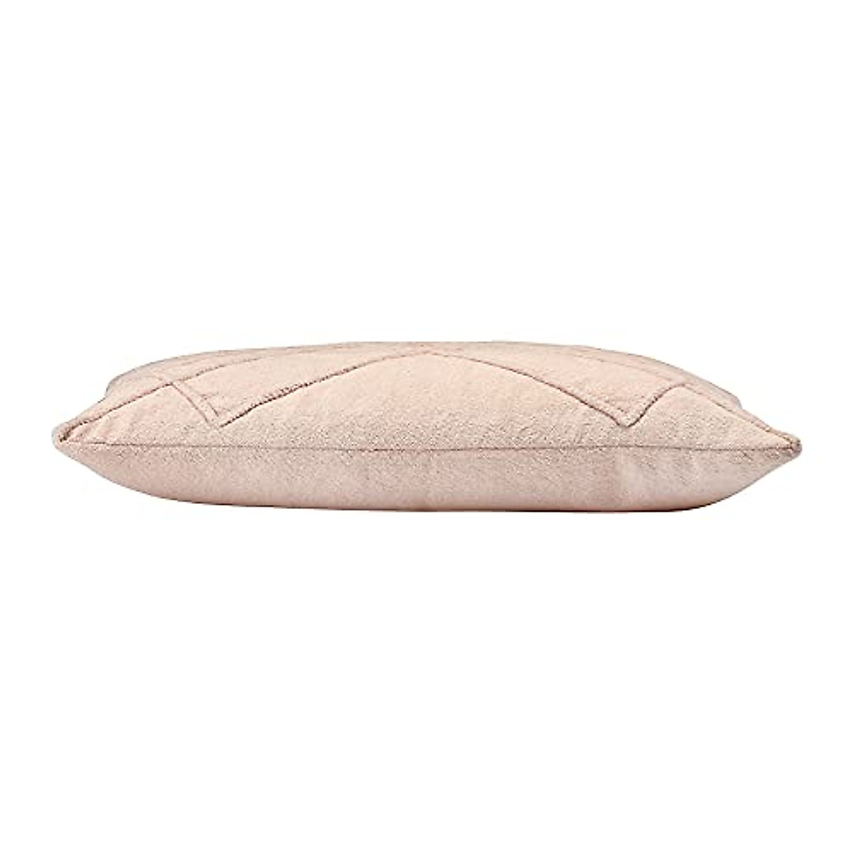 Main + Mesa Embroidered Cotton Geometric Lumbar Pillow, Blush