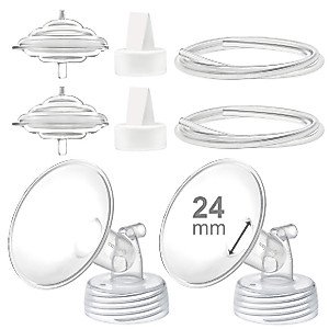 Maymom Pump Parts Compatible with Spectra S2 Spectra S1 Spectra 9 Plus Breastpump, 24mm Flange Valve Tubing Backflow Protector, Not Original Spectra S2 S1 Replacement Pump Parts