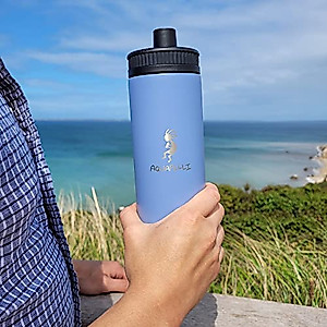 Aquapelli Vacuum Insulated Water Bottle, 18 Ounces, Denim Blue