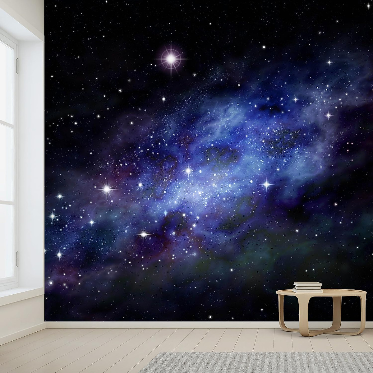 wall26 - Imaginary Background of deep Space and Star Field - Removable Wall Mural Self-Adhesive Large Wallpaper - 100x144 inches