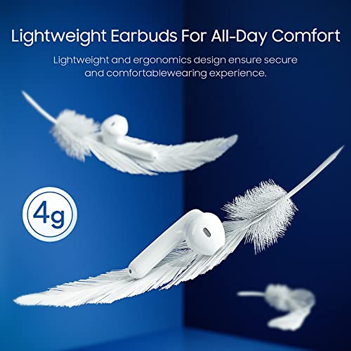 Wireless Earbuds Bluetooth Headphones 36H Play Time 5.0 Bluetooth with Wireless Charging Case, IPX6 Waterproof Sweat-Proof Earphones True Wireless Earbuds, in-Ear Earbuds for Working Sports Meeting