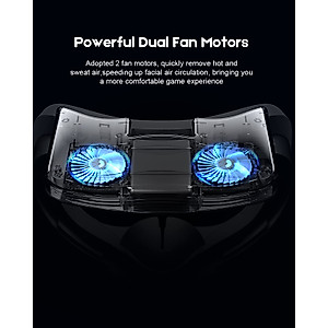 BINBOK VR Fan for Oculus Quest 2, Fitness Facial Interface Foam with Silicone Face Pad, Anti-fogging Cooling Air Circulation, Compatible with VR Accessories