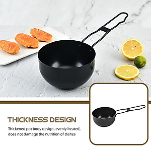 HEMOTON mini wok cast iron pot nonstick pot Metal Soup Steam Pot Egg Fried Pot Milk Cooking Pot Noodles Cooker Pot cast iron grill pan tea pan iron skillet tea tray individual Backpack