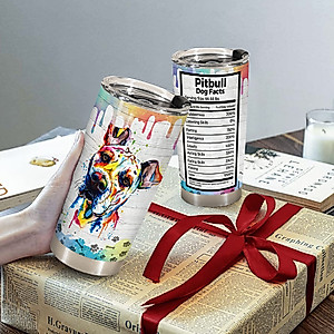 Limima Gifts for Pitbull Lovers for Christmas, Pitbull Gifts for Owners, Christmas - Halloween - Birthday Gift Ideas for Pitbull Mom - Pitbull Dad, Pitbull Funny Facts 20oz Tumbler Cup Mug