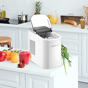 Automatic Self-Cleaning Portable Electric Countertop Ice Maker Machine With Handle, 9 Bullet Ice Cubes Ready in 7 minutes, Up to 26lbs in 24hrs With Ice Scoop and Basket