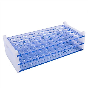 Bipee Scientific Detachable Test Tube Rack for Tubes of Dia.≤17mm, 50 Holes, PS Material (2pcs) (Tuberack-50x16)