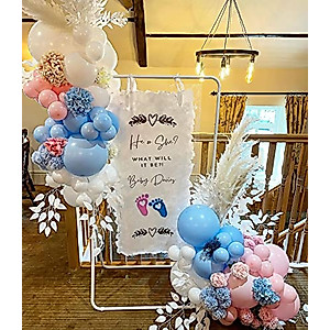 Gender Reveal Pink Blue Balloons , 12 inch Pink and Blue Confetti Latex Balloons For Birthday Baby Shower Gender Reveal Party Supplies and Decorations