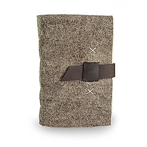 Kathmandu Valley Co. Nepali Traveler Vintage Journal with Handmade Wool Felt and Lokta Paper, 5x8 inch Notebook, Made in the Himalayas of Nepal, Nature's Wool