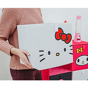 Sanrio Hello Kitty and Friends 11-Inch Fabric Storage Bins, Set of 4 | Cube Organizers For Cabinet, Closet
