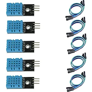 HiLetgo 5pcs DHT11 Temperature Humidity Sensor Module Digital Temperature Humidity Sensor 3.3V-5V Humidity Measure Range 20%-95% Temperature Measure Range 0-50℃ Celsius with Dupont Wires