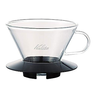 Kalita Wave Pour Over Coffee Dripper, Size 185​, Makes 16-26oz, Single Cup Maker & Wave Paper Coffee Filters I Larger Size 185 I 100 Count I Specially Pour Over Dripper I Made in Japan, Large, White