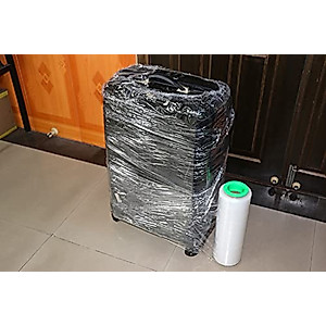2 Pack 1500ft Industrial Clear Stretch Wrap Film 70 Gauge 15" with 3inch Plastic Rolling Handle for Pallet Wrap, Durable Self-Adhering Packing, Moving, Packaging, Heavy Duty Shrink Film, BOMEI PACK