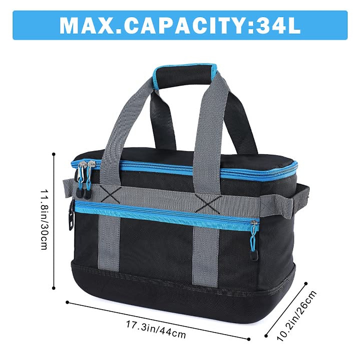 ABCCAMPING Camping Cooler Bag, Soft Sided Cooler, 50-Can Insulated Lunch Cooler Bag, Leak Proof Soft Cooler Bag Cooler Bag， Keep 24 Hours for Camping, Fishing, Hiking, Picnicking, Beach