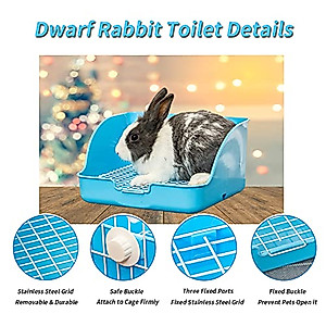 Dwarf Rabbit Corner Litter Box, Guinea Pig Potty Trainer, Small Animals Cage Accessories and Supplies for Hamster, Rats, Ferret, Bunny