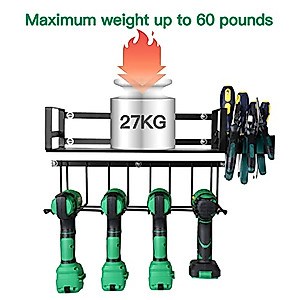 Power Tool Organizer, Heavy Duty Metal Tool Shelf, Drill Wall Mounted Storage Rack,Tool Storage Organizer Holder for Power Tool Removable Design, Perfect for Garage, Warehouse